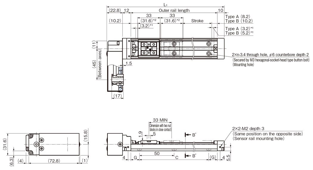 Models KR15-A/KR15-B Without Cover, Motor Wrap｜LM Guide Actuator ...