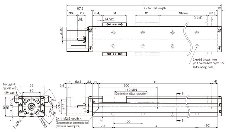 Models KR46-A/KR46-B With Cover, Direct Motor Coupling｜LM Guide ...