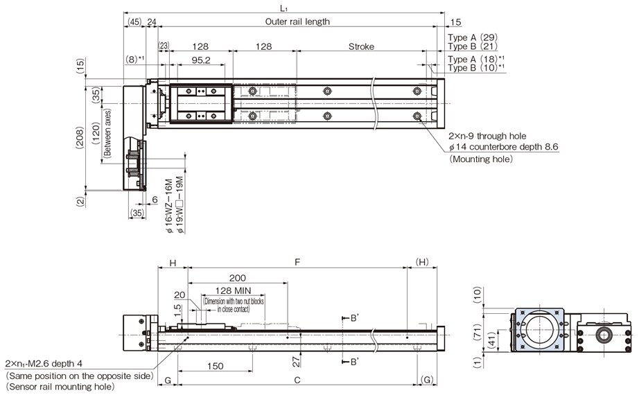 Models KR55-A/KR55-B Without Cover, Motor Wrap Motor Flange Angle, 80×80｜LM Guide Actuator ...