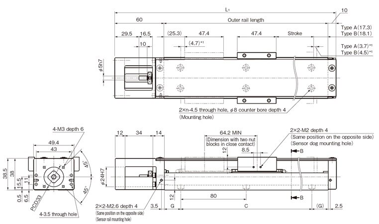 Models SKR26-A/SKR26-B With Cover, Direct Motor Coupling｜LM Guide Actuator｜Product Information ...
