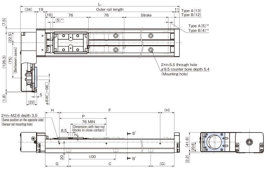 Models SKR33-A/SKR33-B Without Cover, Motor Wrap｜LM Guide Actuator ...