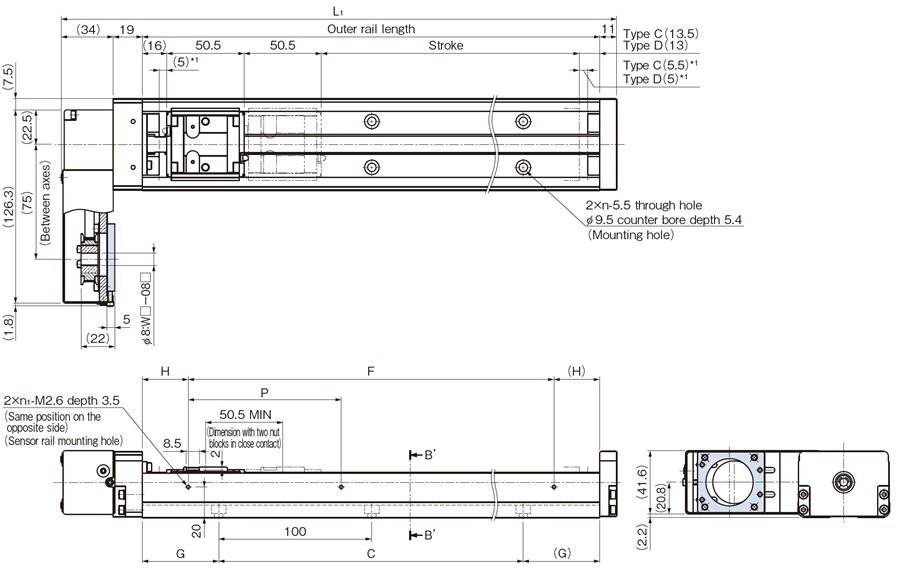 Models SKR33-C/SKR33-D Without Cover, Motor Wrap｜LM Guide Actuator｜Product Information｜THK ...