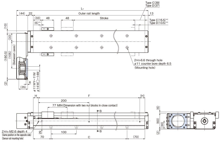 Models SKR46-C/SKR46-D With Cover, Motor Wrap｜LM Guide Actuator｜Product Information｜THK Official ...
