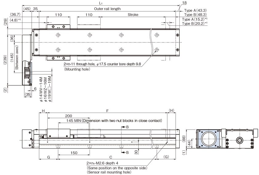 Models SKR65-A/SKR65-B With Cover, Motor Wrap｜LM Guide Actuator｜Product Information｜THK Official ...