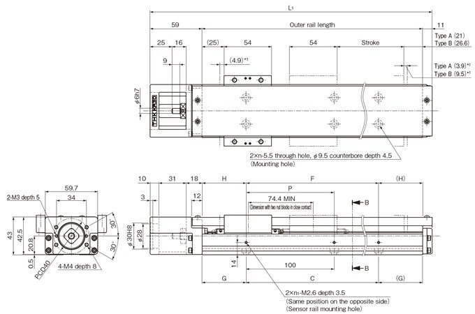 Models KR30H-A/KR30H-B With Cover, Direct Motor Coupling｜LM Guide ...