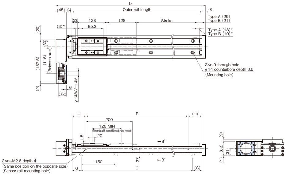 Models KR55-A/KR55-B Without Cover, Motor Wrap Motor Flange Size, 60×60｜LM Guide Actuator ...