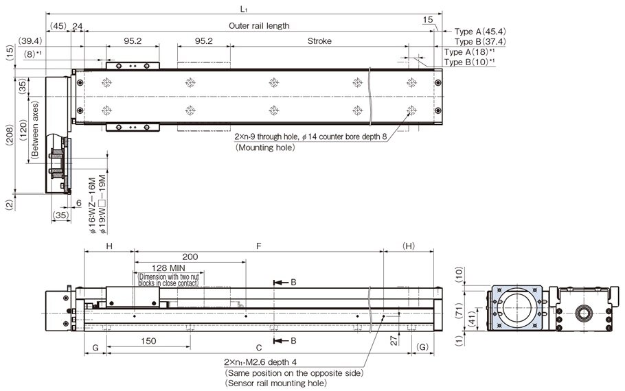 Models SKR55-A/SKR55-B With Cover, Motor Wrap Motor Flange Size, 80×80｜LM Guide Actuator｜Product ...