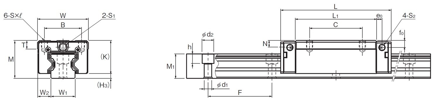 Model HDR-V with front and side lubrication｜LM Guide｜Product Information｜THK Official Web Site ...