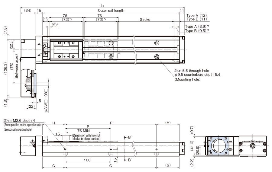 Models KR33-A/KR33-B Without Cover, Motor Wrap｜LM Guide Actuator ...