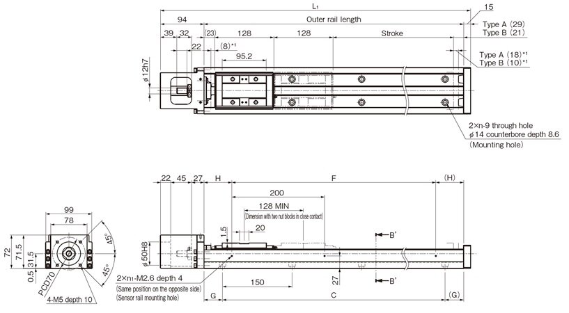 Models KR55-A/KR55-B Without Cover, Direct Motor Coupling｜LM Guide Actuator｜Product Information ...