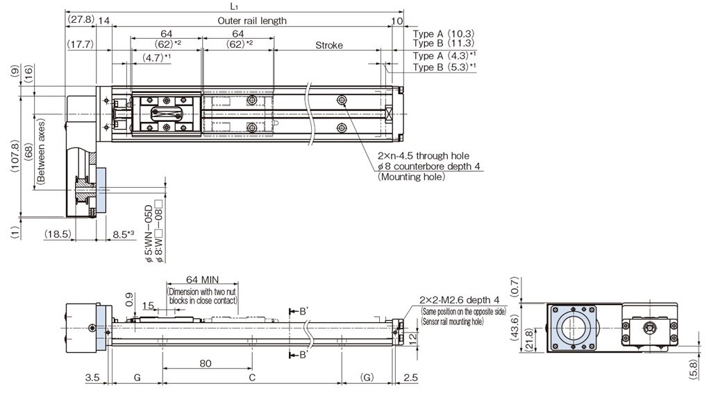 Models KR26-A/KR26-B Without Cover, Motor Wrap｜LM Guide Actuator｜Product Information｜THK ...