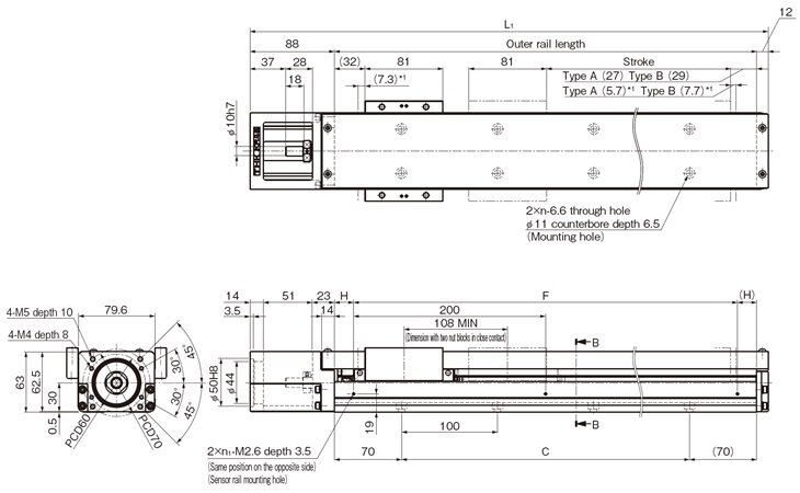 Models KR45H-A/KR45H-B With Cover, Direct Motor Coupling｜LM Guide ...