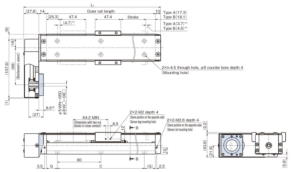 Models SKR26-A/SKR26-B With Cover, Motor Wrap｜LM Guide Actuator｜Product Information｜THK Official ...