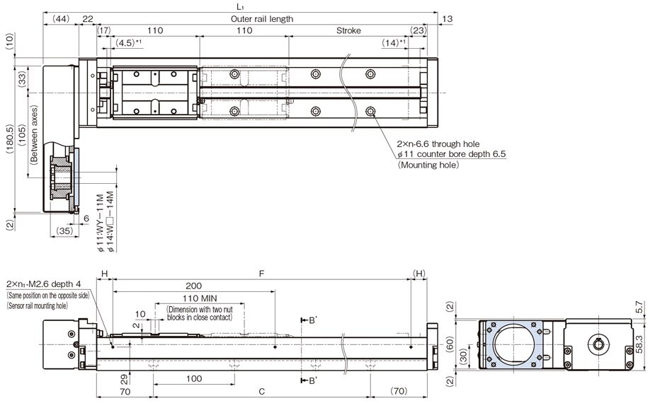 Models SKR46-A/SKR46-B Without Cover, Motor Wrap｜LM Guide Actuator｜Product Information｜THK ...