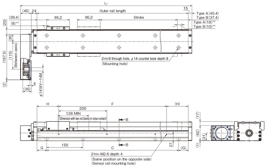 Models SKR55-A/SKR55-B With Cover, Motor Wrap Motor Flange Size, 60×60｜LM Guide Actuator｜Product ...
