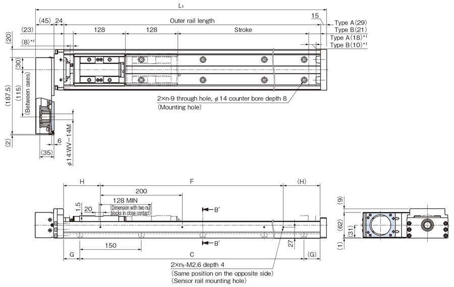 Models SKR55-A/SKR55-B Without Cover, Motor Wrap Motor Flange Size, 60×60｜LM Guide Actuator ...